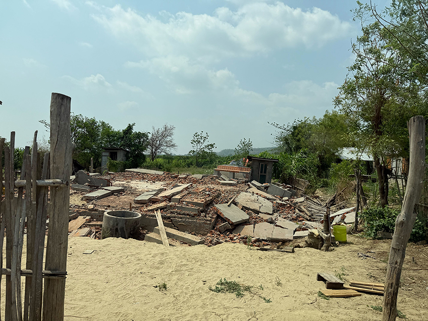 Collapsed brick-home in the village | Community World Service Asia